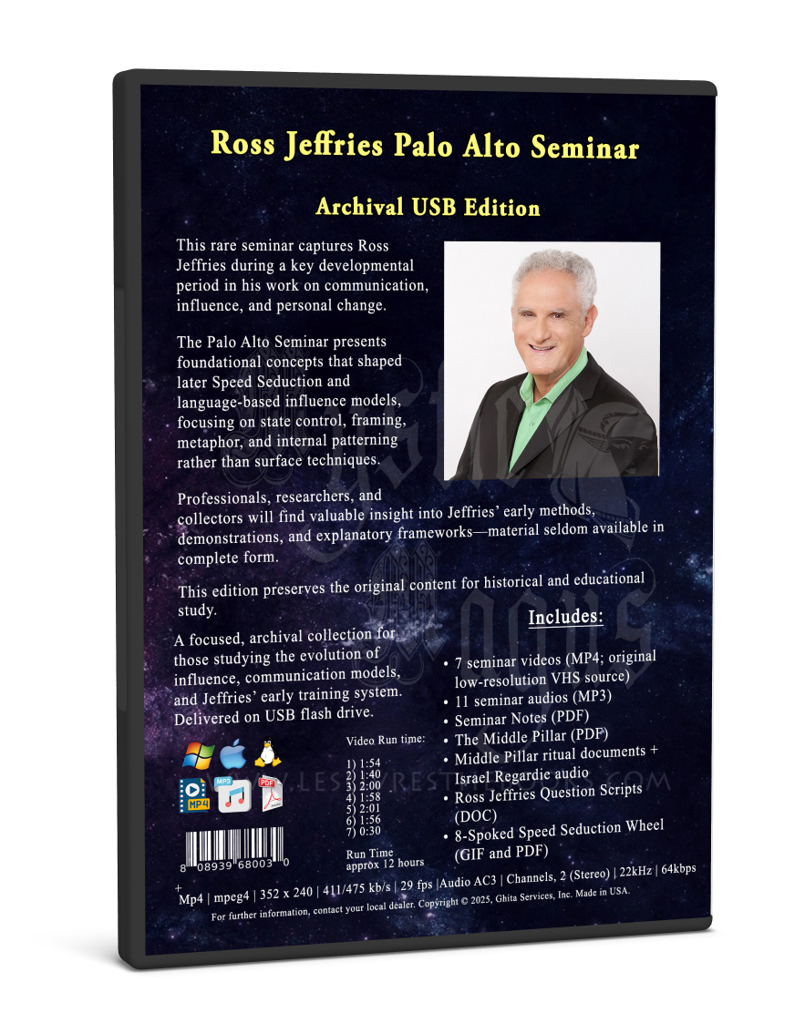 Ross Jeffries Palo Alto Hyper-Responsive Video Course NLP Training ...